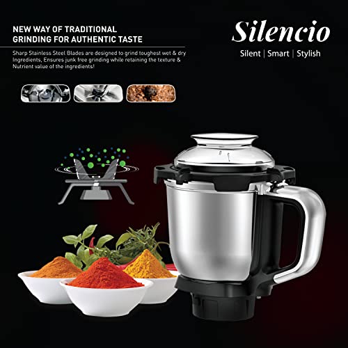 Havells Mixer Grinder Silencio | Powerful HVDC Motor |Hands Free ...