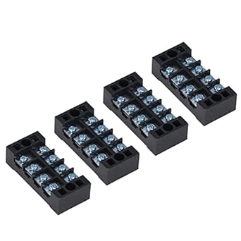 Double Row Enclosed Terminal Strip, 4 Pcs 600V 25A Wire Barrier Block ...