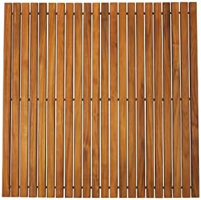 Amazon.com: Designer Teak Shower Mat Large 31.5 X 19.5 Naturally Water ...