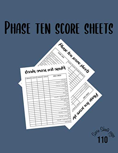 Phase ten score sheets - 110 Score Sheets pages: phase 10 dice game ...