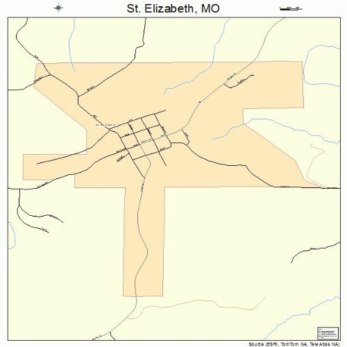 Large Street & Road Map of St. Elizabeth, Missouri MO - Printed poster ...
