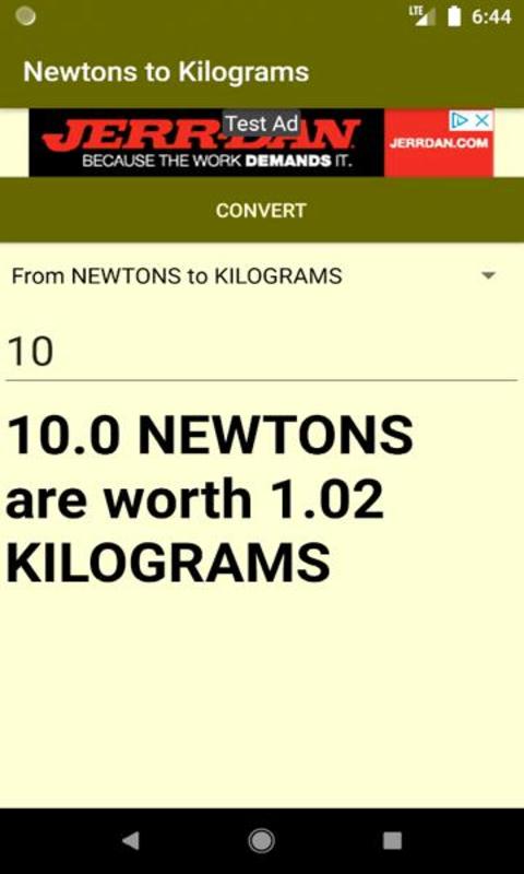 Converter Newtons to Kilograms - App on Amazon Appstore