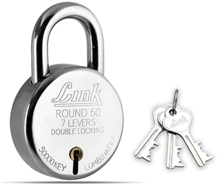 Link New Round 60 MM Silver Steel Lock with 3 Keys | Lock and Keys ...
