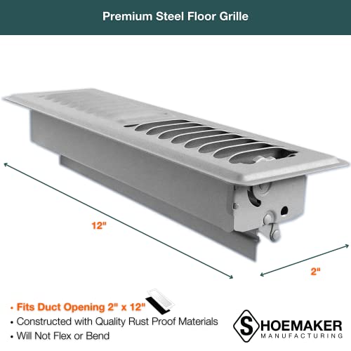 Snapklik.com : Cement Gray, 2x12, Premium Floor Register, All Steel ...