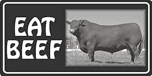 Amazon.com: Eat Beef #4 License Plate : Automotive