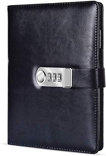 Qolixs Diary with Lock, A5 PU Leather Journal with Lock 200 Pages ...