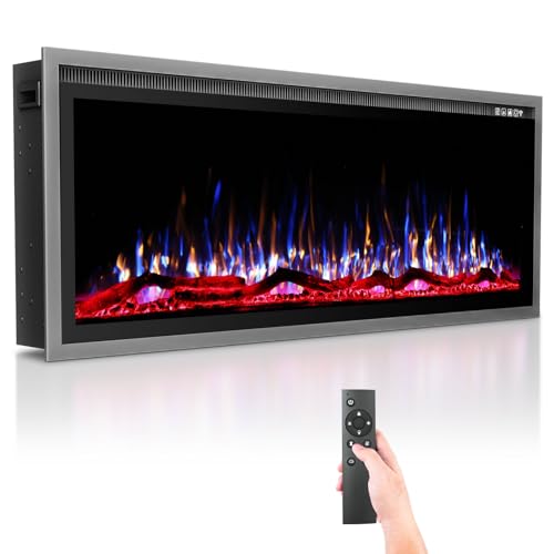 Kucreiheat 50 inch Electric Fireplace Inserts/Wall Mounted, Ultra ...