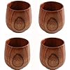 Amazon.com | JKLcom Wooden Tea Cups Top Grade Natural Solid Wood Tea ...