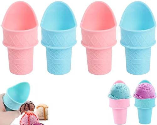 Amazon.com: 4PCS Ice Cream Cone Holder, Reusable Ice Cream Cones ...
