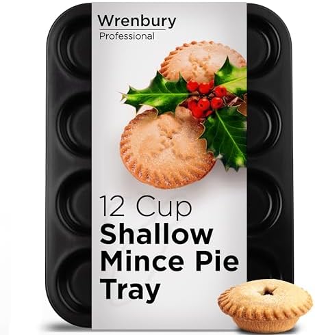 Wrenbury Pro Non-Stick Mince Pie Baking Tray 12 Cup - Deep Patty Tins ...