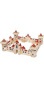 goki 58655 Bausteine „Regenbogen“ aus Holz, 38 Teile – farbenfrohes ...