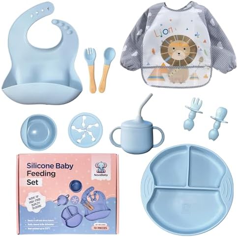 Amazon.com: Silicone Baby Feeding Set,11Pack Toddlers Weaning Feeding ...