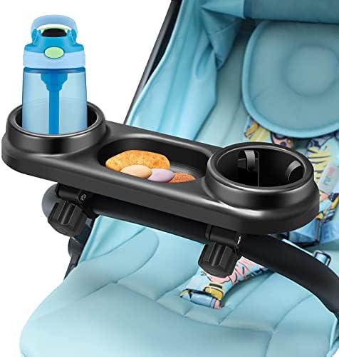 Excefore Stroller Snack Tray with Cup Holder, Universal Stroller Snack ...