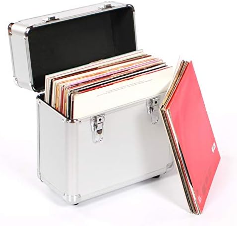 Gorilla 12" LP Vinyl Record Storage Box Flight Case Blue Holds 100pcs ...