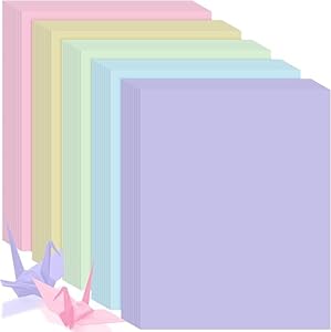 100 Sheets Colored Cardstock Bulk Inch Pastel Cardstock Printer Paper ...