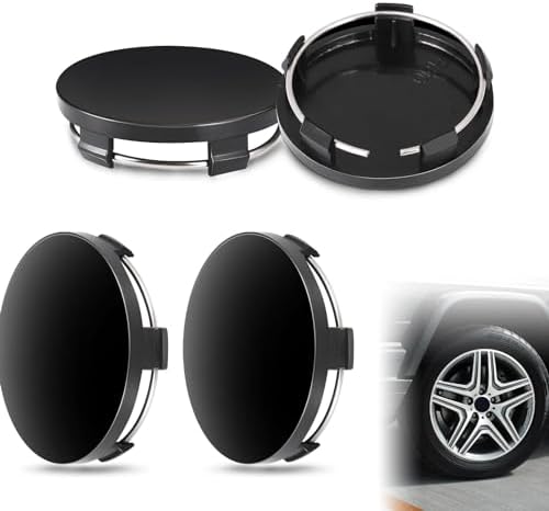 beidaiby 4-Pack Hub Centre Caps,Durable Black Wheel Caps,Universal Fit ...
