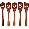 Amazon.com: HAKSEN 5PCS Wooden Spatula Set, 12inch Cute Wooden Cooking ...