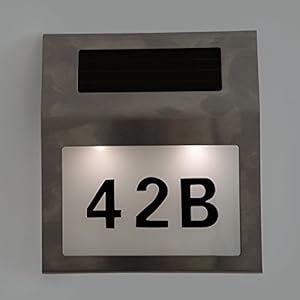 Solar Powered Illuminated House Number Light Comes With Rechargeable ...