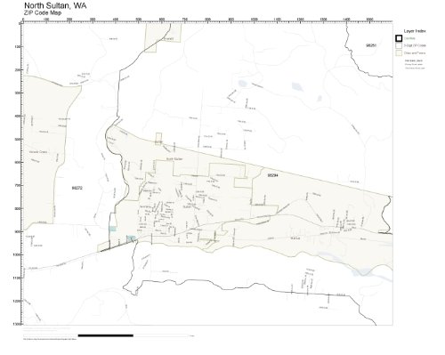 Amazon.com : ZIP Code Wall Map of North Sultan, WA ZIP Code Map Not ...