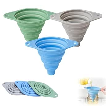 Small Funnels, 2025 New Collapsible Kitchen Funnel Set 3 Pack for ...