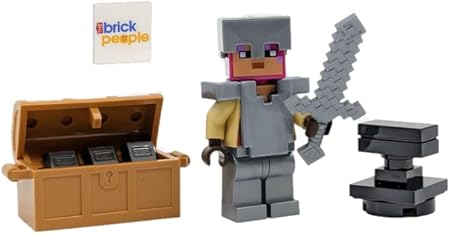 LEGO Minecraft: Knight Minifigure with Chest and Anvil, Building Sets ...