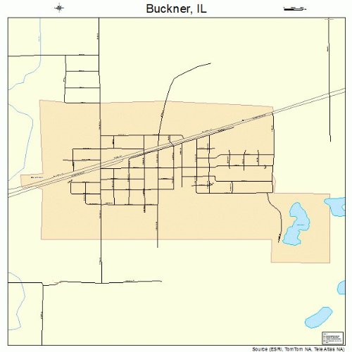 Large Street & Road Map of Buckner, Illinois IL - Printed poster size ...