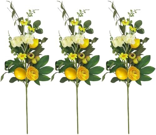 Amazon.com: FACULX 3 PCS Lemon Mason Jar Table Centerpiece, Fake Lemon ...