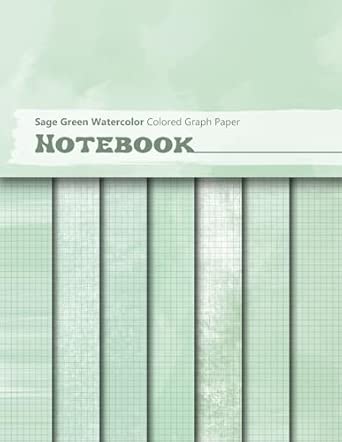 Sage Green Watercolor Colored Graph Paper Notebook: Squared Paper ...