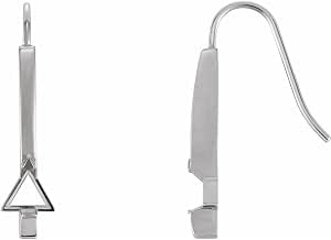 Amazon.com: Semi-Polished 14k White Gold 3.5mm Trillion Triangle Shape ...