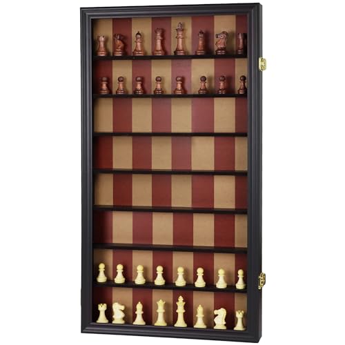 Grhonior Wall Mount Chess Board Game Wooden Giant Chess Game Set ...