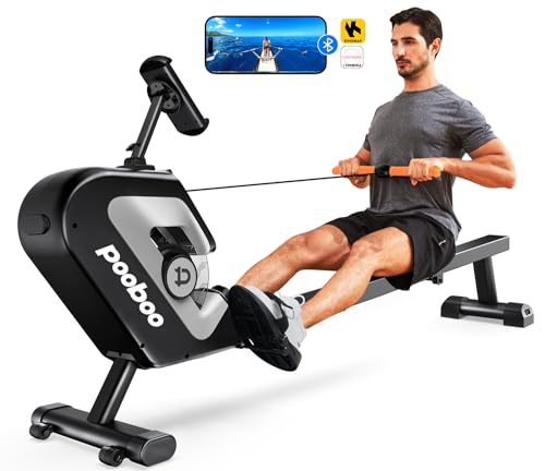 Amazon.com : pooboo Rowing Machine, Max 350 LBS Magnetic Rower with LCD ...