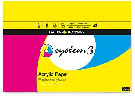 Daler-Rowney System3 Acrylic Paper, Linen Texture, 230 gsm, 140lb, Pad ...