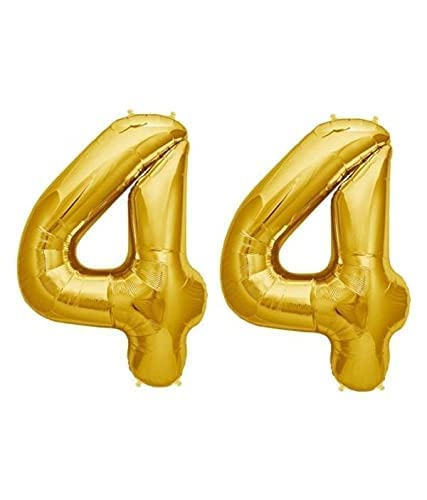 VACHI ®Numerical 44 Number Soild Golden Color Metallic 3D Foil Helium ...