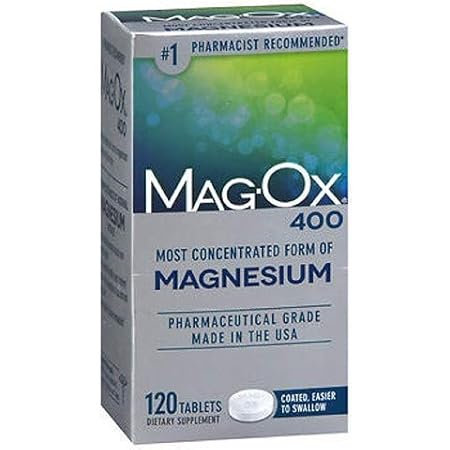 Amazon.com: Mag-Ox 400 Magnesium Supplement - 120 Tablets, Pack of 4 ...