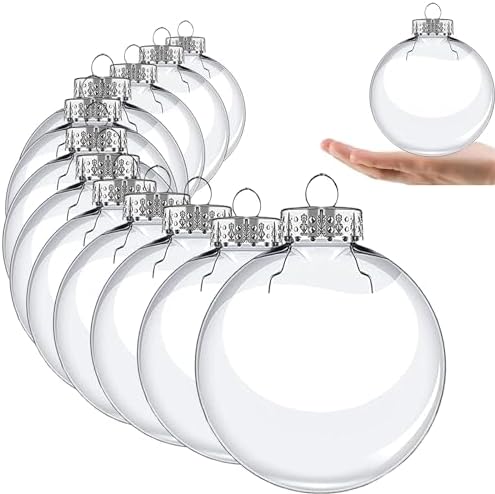 Amazon.com: 24pcs(3.15 Inch/80mm) Clear Ornaments for Crafts Fillable ...