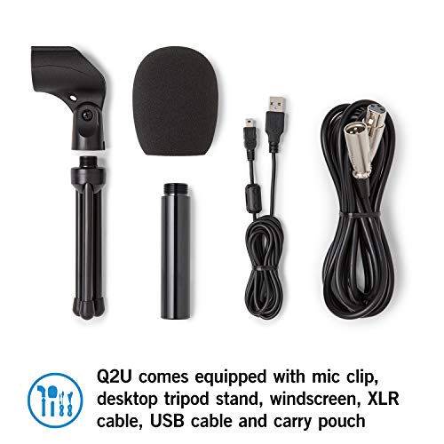 Samson Q2U USB/XLR Dynamic Microphone Recording and Podcasting Pack ...