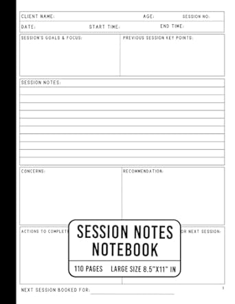 Session Notes Notebook: A Therapy Appointment Record & Treatment Plan ...