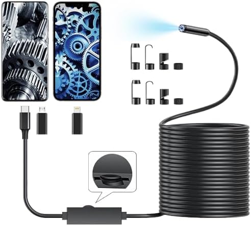 Amazon.com: Borescope with Light, 2K HD Camera with 8 Adjustable High ...