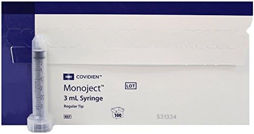 Amazon.com: Monoject 3ml (CC) Syringe Only - Sterile - Rigid Hard Pack ...