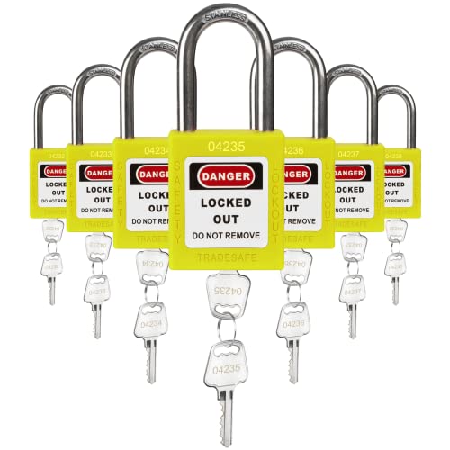 Snapklik.com : Lockout Tagout Locks Set - 7 Yellow Loto Locks, Lockout ...