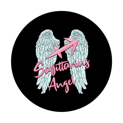 Sagittarius Angel Zodiac Sign with Angel Wings for Women PopSockets ...