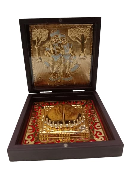 Buy Brass Blessing Gold Plated Radha Krishna Small Pocket Temple - an Unique Office/Home ...
