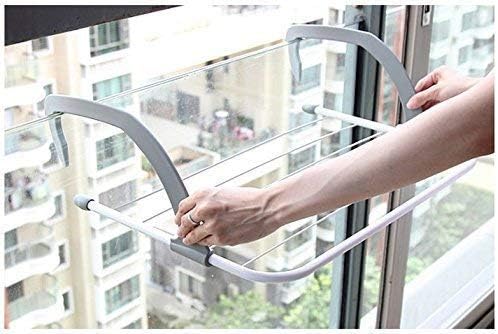 GION Door Window Hanging Cloth Hanger Laundry Organizer Metal Folding ...
