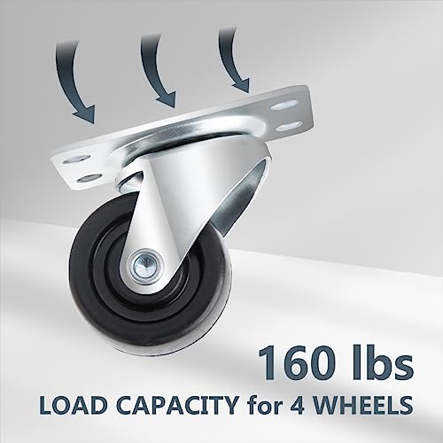 Snapklik.com : POWERTEC 1-1/2 Inch Swivel Caster Wheels Set Of 4