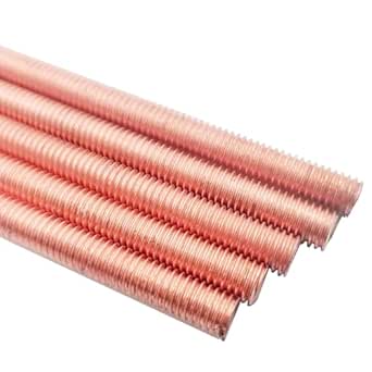 Foyoram M10x50mm Copper Metric Thread Stud Bolt Full Threaded Rods ...