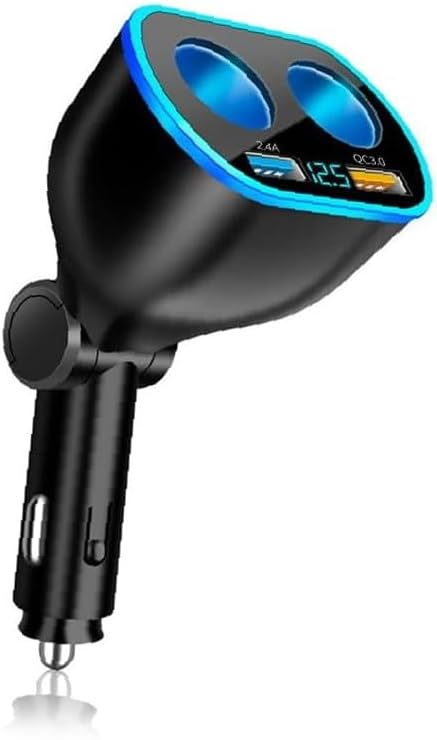 Amazon.com: 4 Port Car Charger Cigarette Lighter Adapter,12/24V Car ...