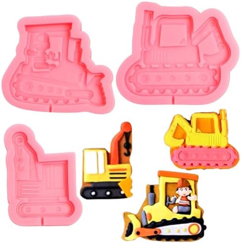 Amazon.com: 4 Pcs Excavator Chocolate Molds, Construction Site Crane ...
