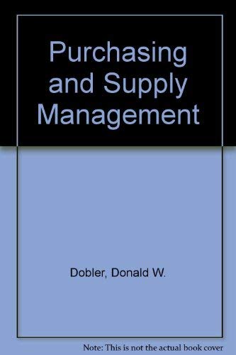 Amazon | Purchasing and Supply Management | Dobler, Donald W., Burt ...