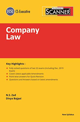 Buy Taxmann's Scanner-Company Law (CS-Executive- New Syllabus)(2020 ...
