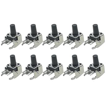 Electronic Spices 6x6x9.5mm 2 Pin Right Angle Push Button Momentary ...